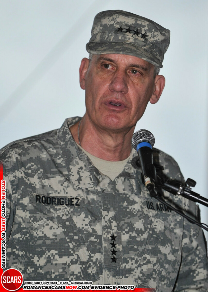 General David M. Rodriguez - Another Stolen Identity Used To Scam Women